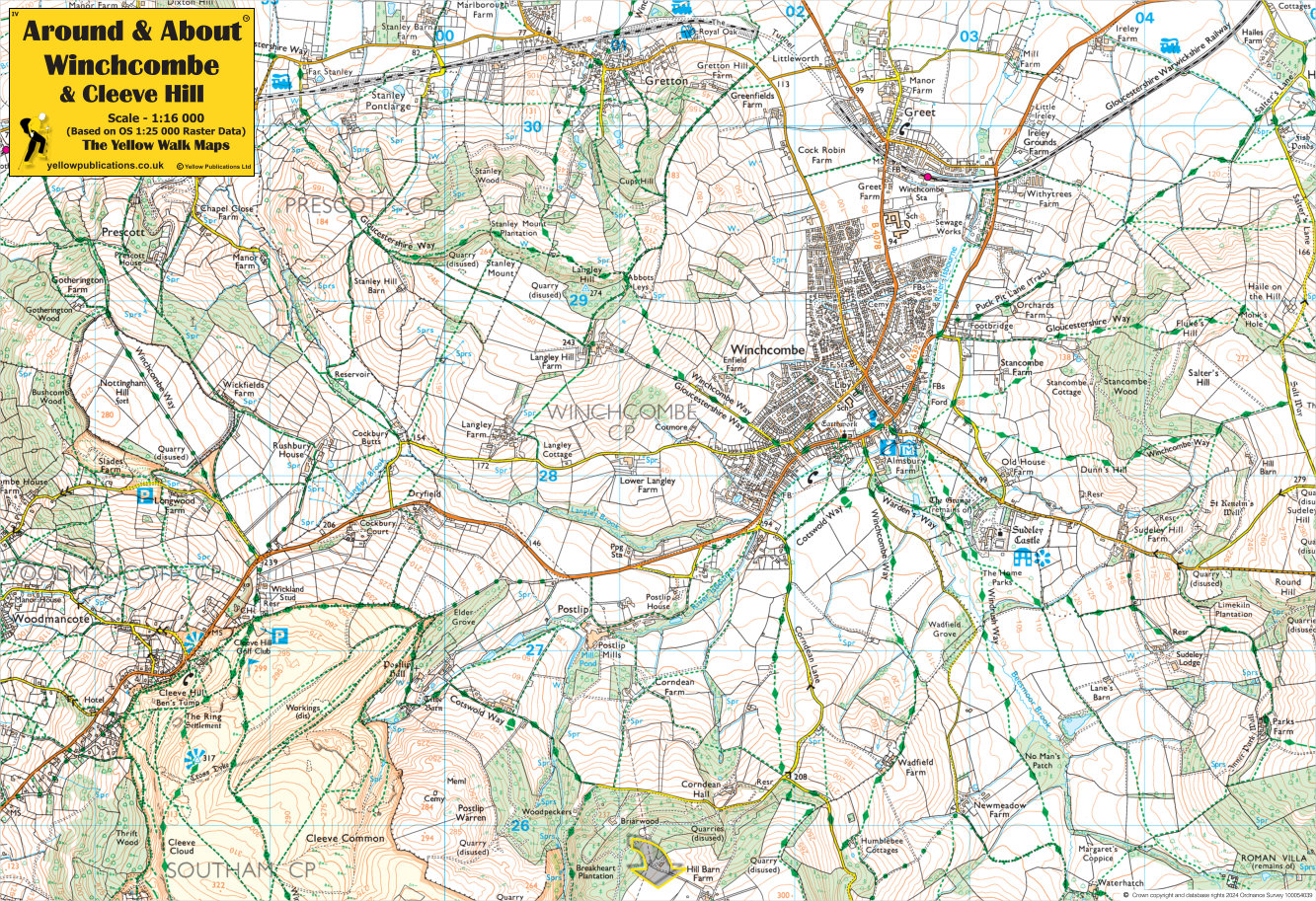 Winchcombe & Cleeve Hill Walking Map