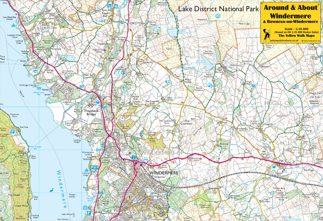 Windermere & Bowness-on-Windermere Walking Map