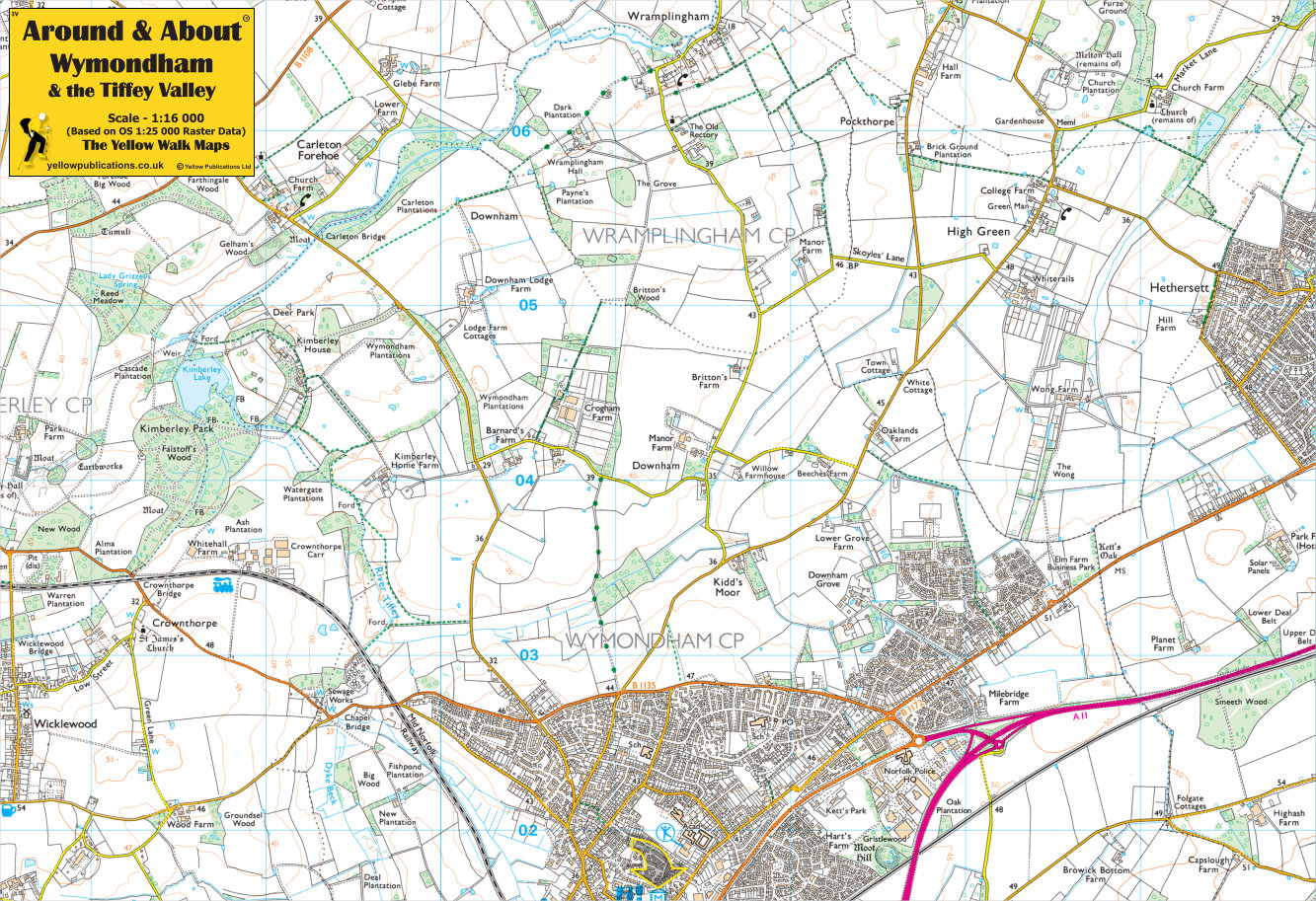 Wymondham & the Tiffey Valley Walking Map