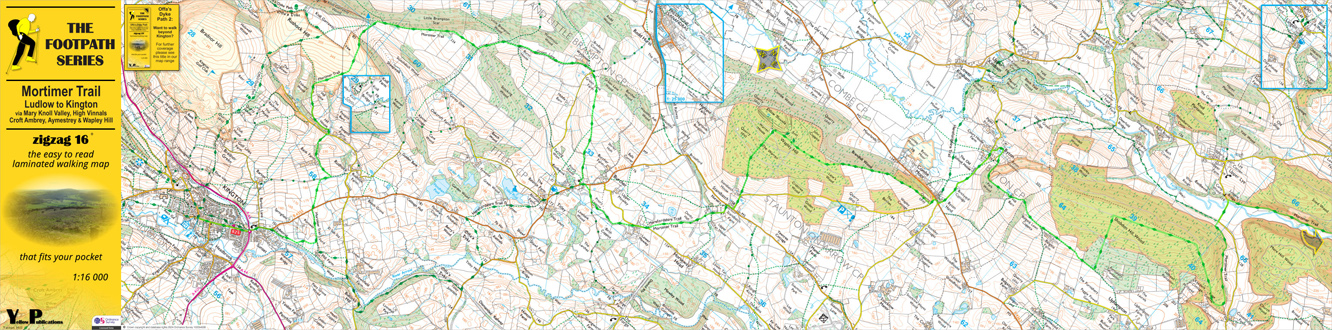 Mortimer Trail: Ludlow to Kington Walking Map