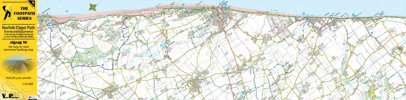 Norfolk Coast Path 3: Overstand to Somerton Walking Map