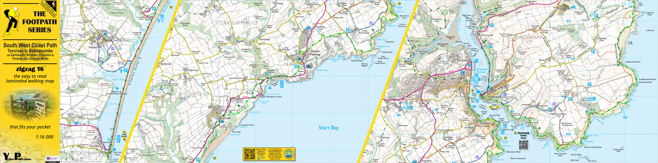 South West Coast Path 16: Torcross to Babbacombe Walking Map