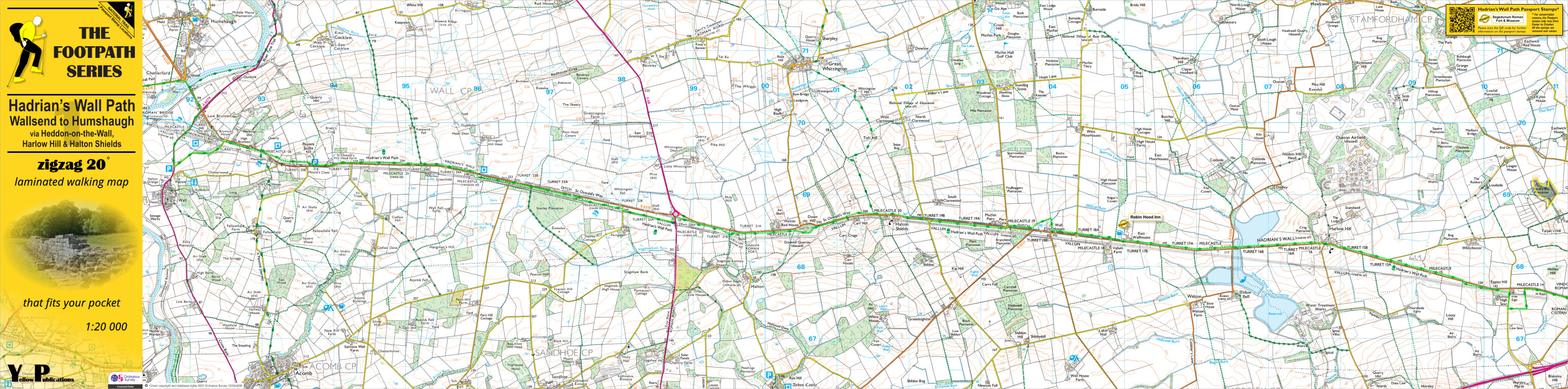 Hadrian’s Wall Path 1: Wallsend to Humshaugh Walking Map