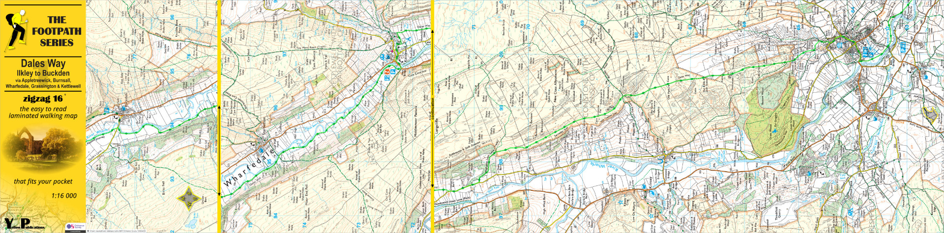 Dales Way 1: Ilkley to Buckden Walking Map