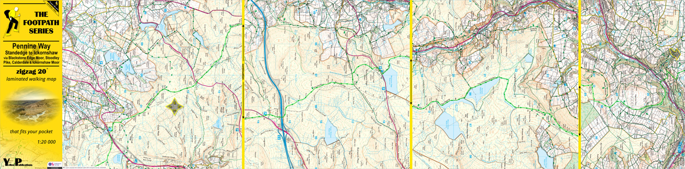 Pennine Way 2: Standedge to Ickornshaw Walking Map